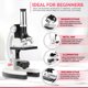 AmScope 120X-1200X 52-pcs Kids Beginner Microscope Kit with Slides, LED ...