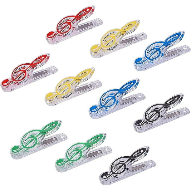 Paquete de 10 clips de notas musicales de plástico transparente para ...