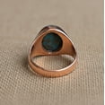 Blue Copper Turquoise Signet Ring - Solid Pure Copper Jewelry, Handmade ...