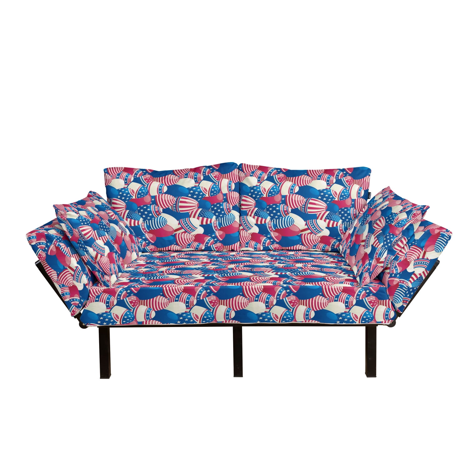 USA Futon Couch, Traditional Easter Eggs with American Flag Pattern ...