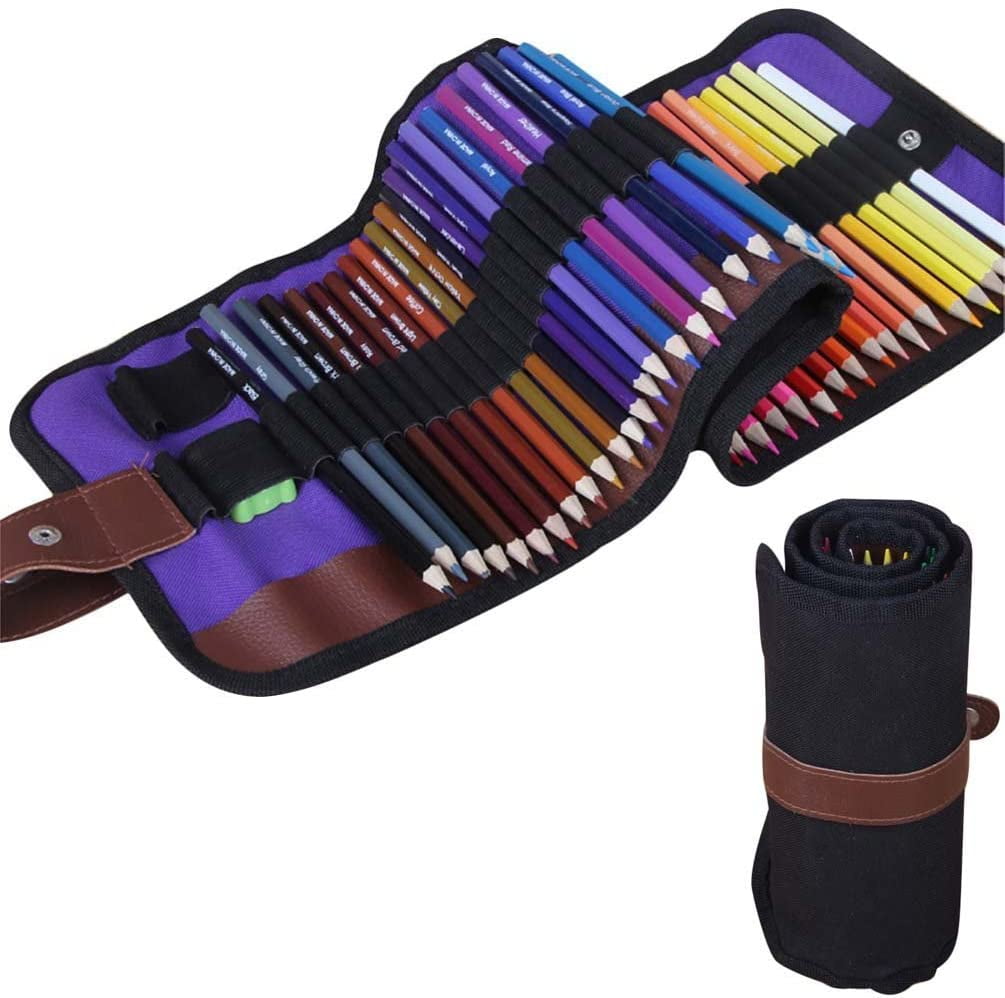 Sepeda 50 Colored Pencils Set, Color Pencils Drawing Kit with Canvas ...