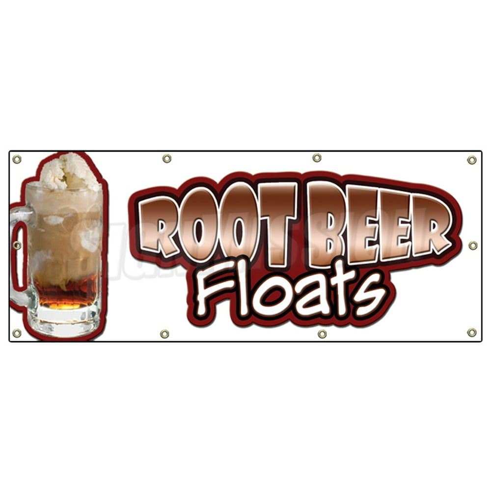 48x120 Root Beer Floats Banner Sign Rootbeer Float Mug Signs Cold Drinks
