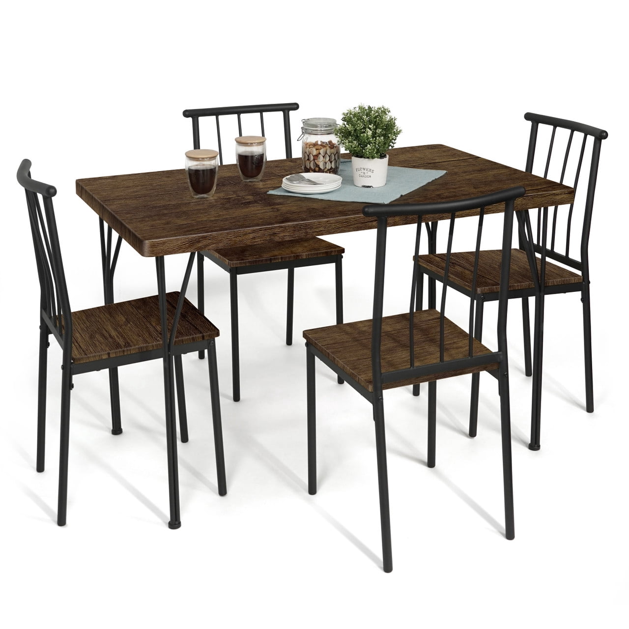 CAPHAUS 5 Pieces Dining Table Set for 4, Dining Table & Chairs Set ...