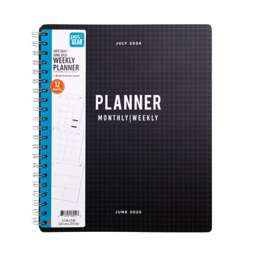 Pen+Gear Weekly Planner, 9" x 11", Navy Blue, July 2024 to June 2025 ...