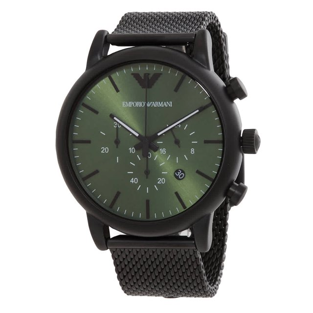 Emporio Armani Chronograph Quartz Green Dial Men's Watch AR11470 ...