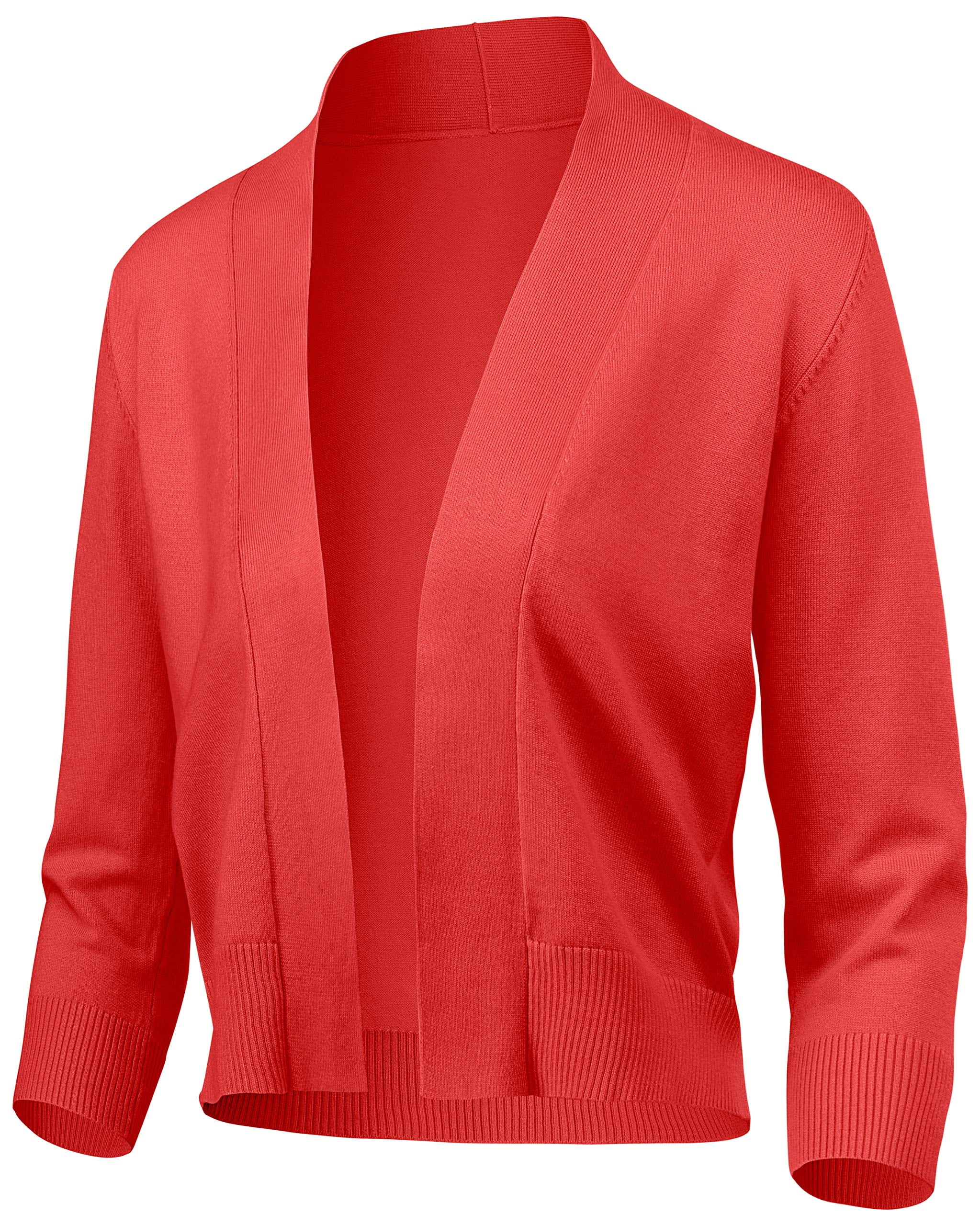 URBAN DAIZY Women's Classic 3/4 Sleeve Crop Bolero Cardigan Open Front ...