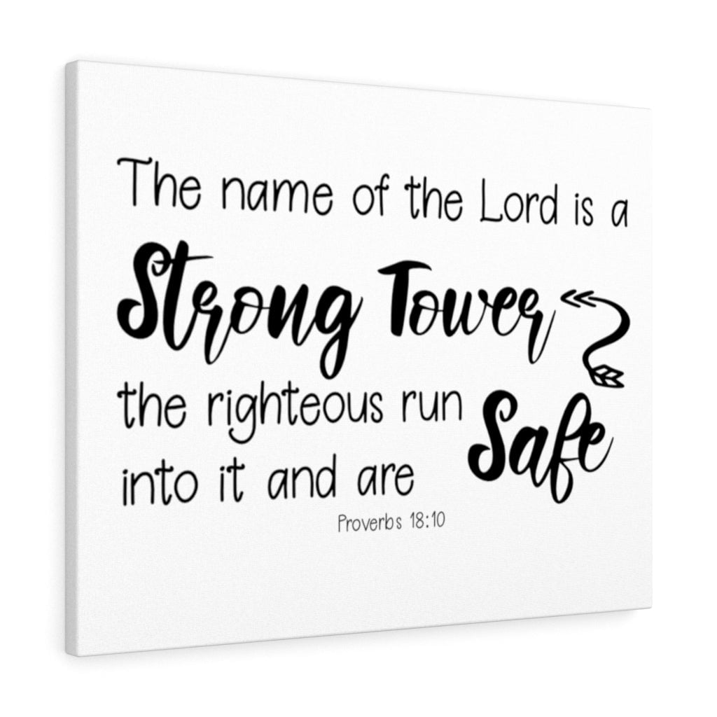 Scripture Walls Strong Tower Proverbs 18:10 Bible Verse Canvas ...