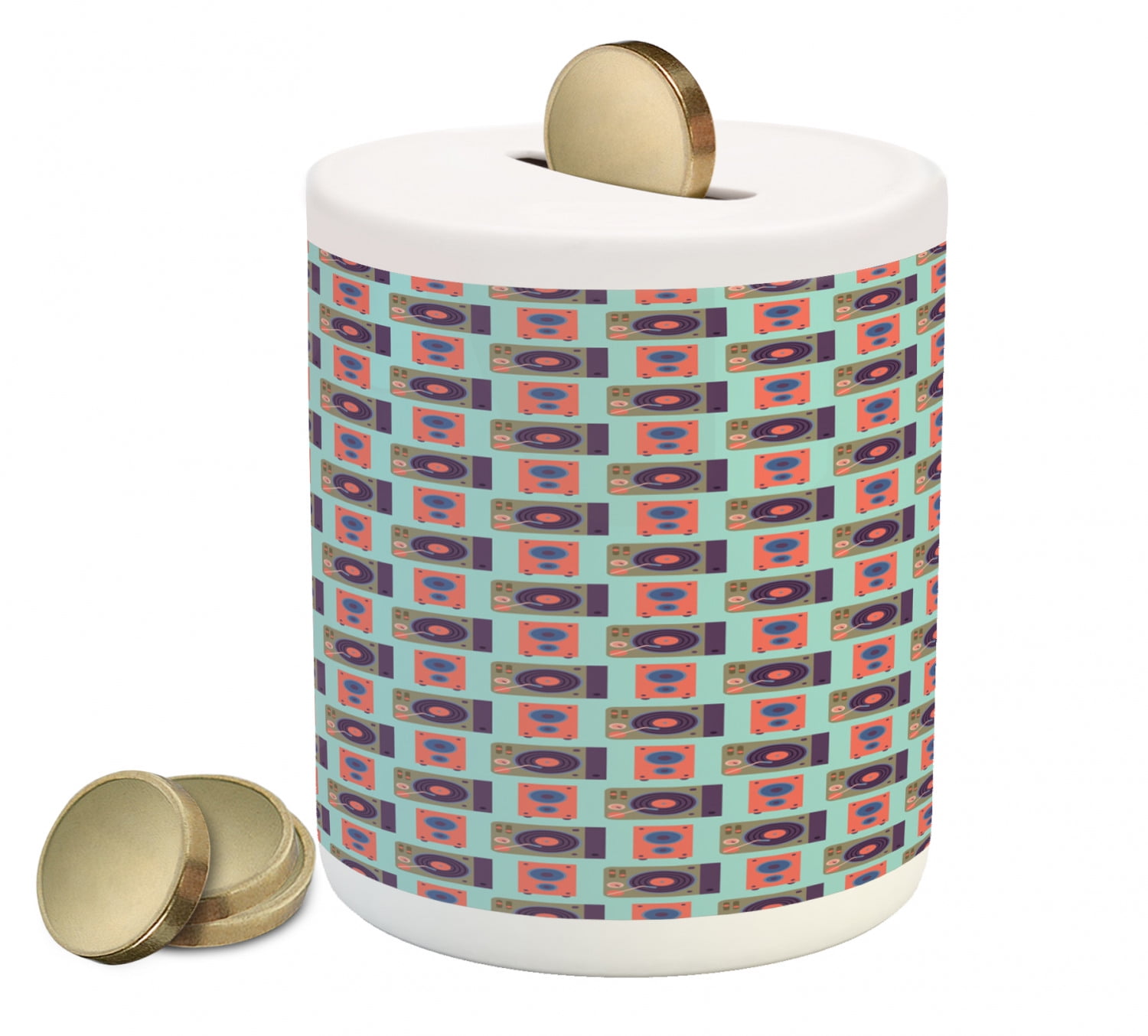 Hip Hop Piggy Bank, Night Club Dj Equipments as Turntables Mixer and ...