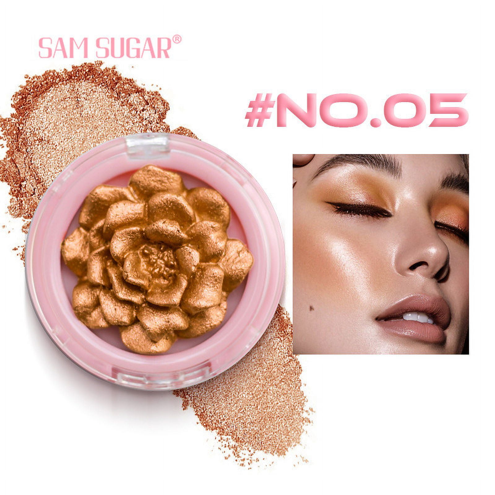 Rubor de juguete rosa, rubor de rosa, maquillaje de flores con rubor de ...