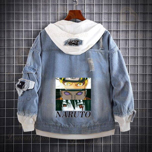 Anime Naruto Akatsuki Hole Denim Jacket Cosplay Jackets Clothes ...