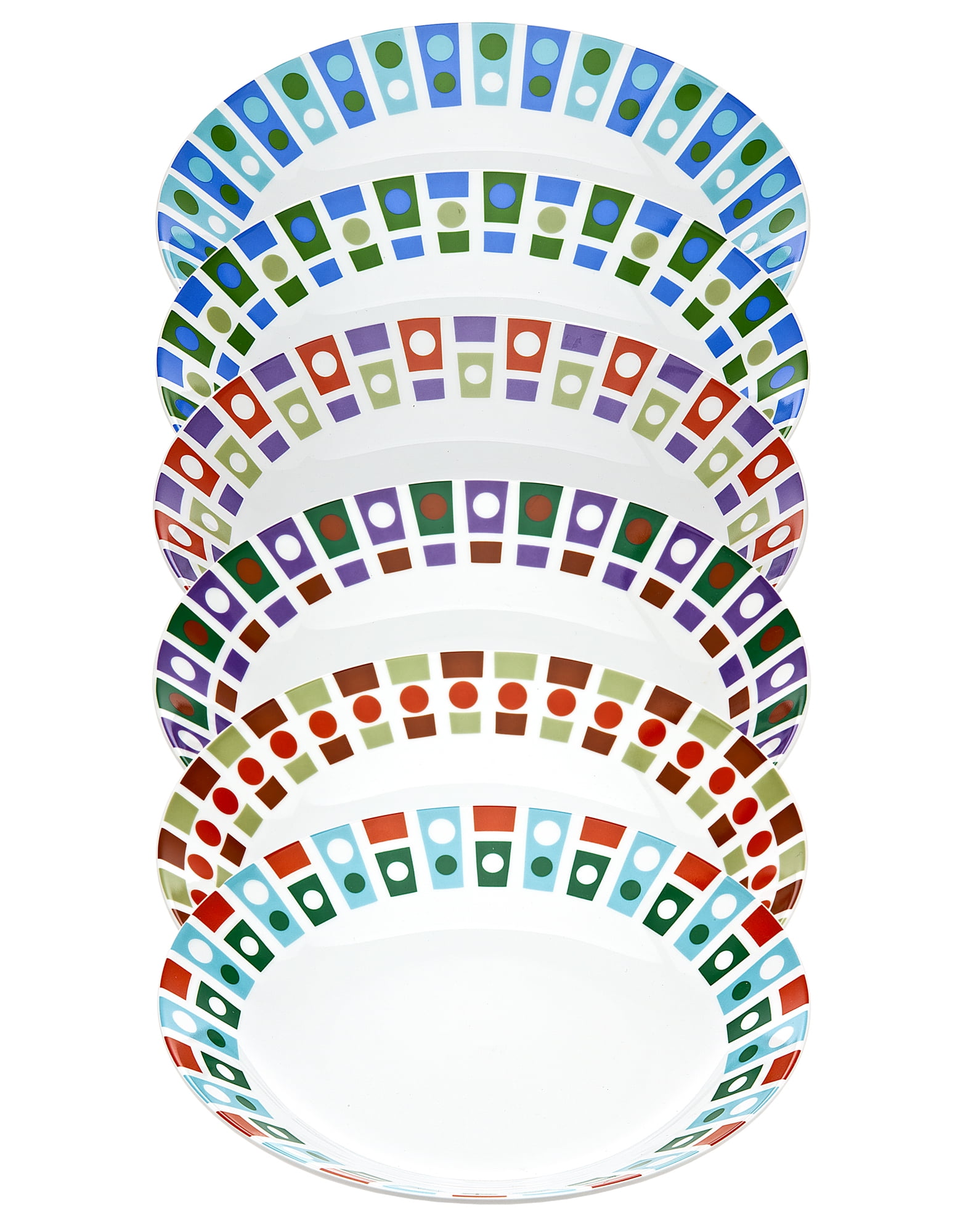 Set of 6 bowls in assorted multi color roulette patterns - Walmart.com