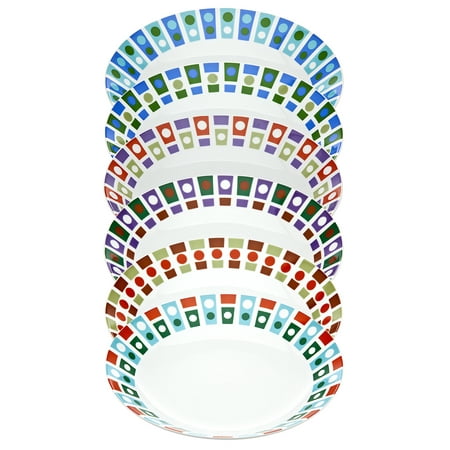 Set of 6 bowls in assorted multi color roulette patterns - Walmart.com