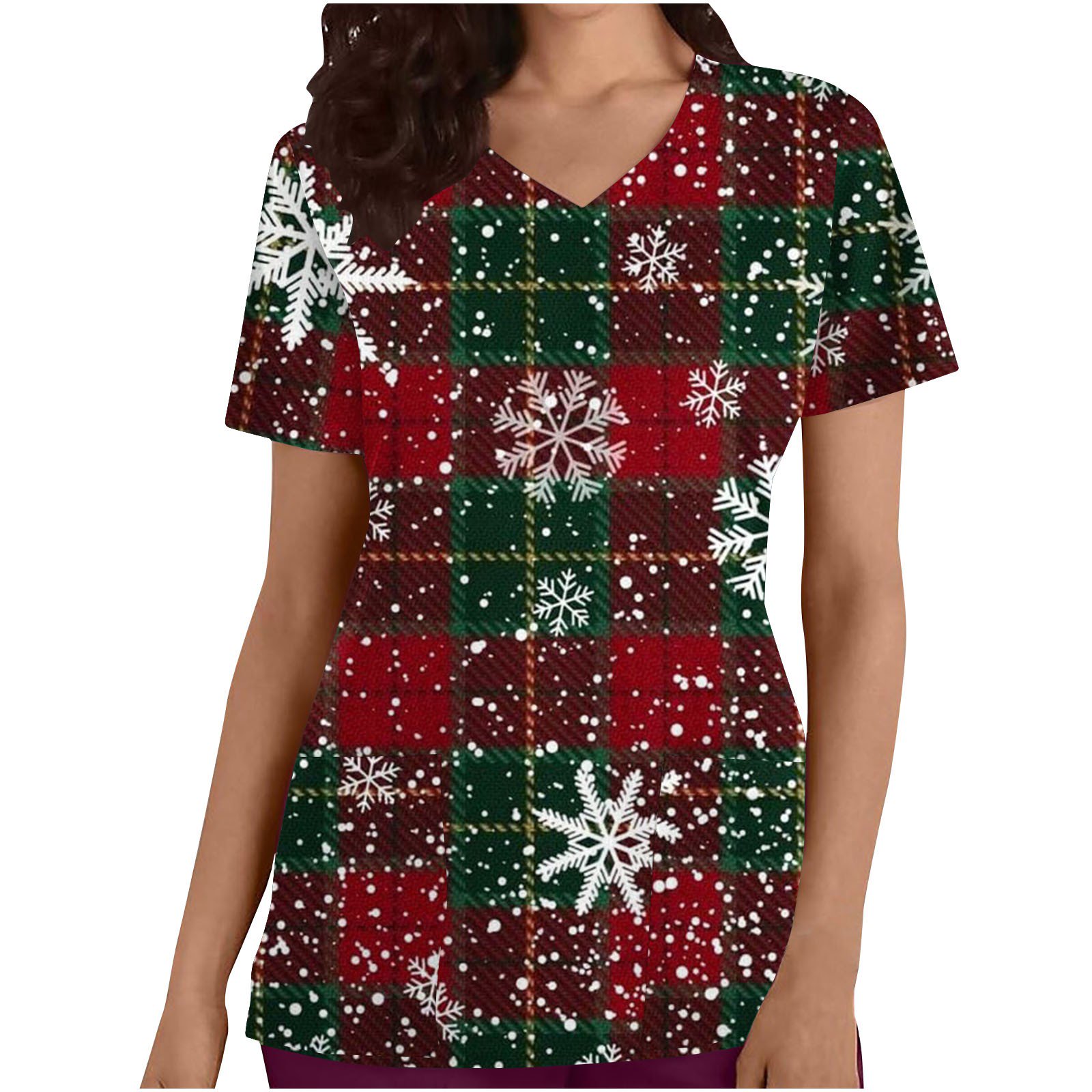 Click here for Pisexur Womens Christmas Scrub Tops Plus Size Chri... prices