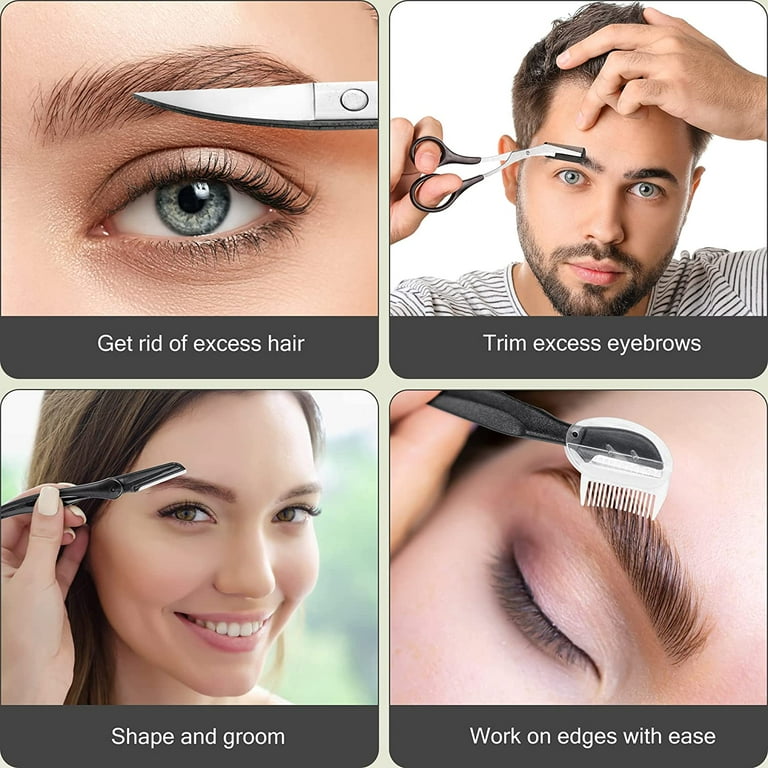 Eyebrow Kit Multipurpose Eyebrow Grooming Kit For Women Men For Eyebrow Trimming Shaping And Exfoliating Includes Eyebrow Tweezers Eyebrow