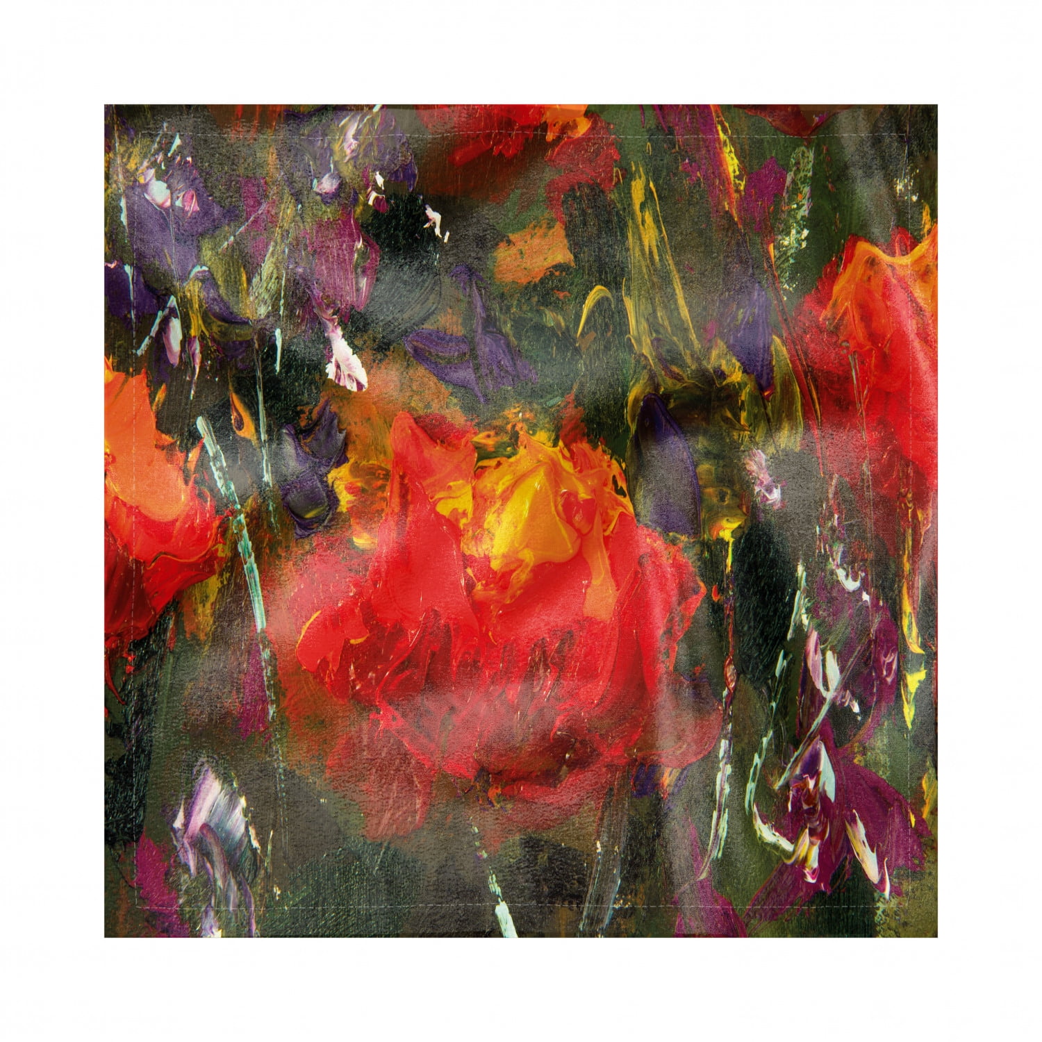 Abstract Oil Painting Decorative Satin Napkins Set of 4, Handmade Art ...