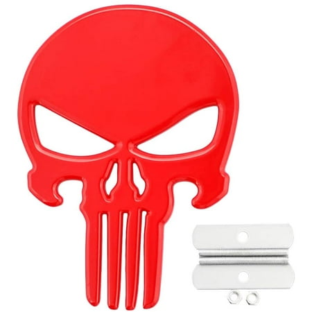LZMY 2x 3D Skeleton skull Emblem metal badge Car Badge Sticker (Grille ...