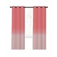 Coral Red Gradient Blackout Curtains 2 Panels, Simple Color Gradient ...