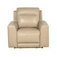 Doncella Beige Sand Leather Power Reclining Chair - Walmart.com