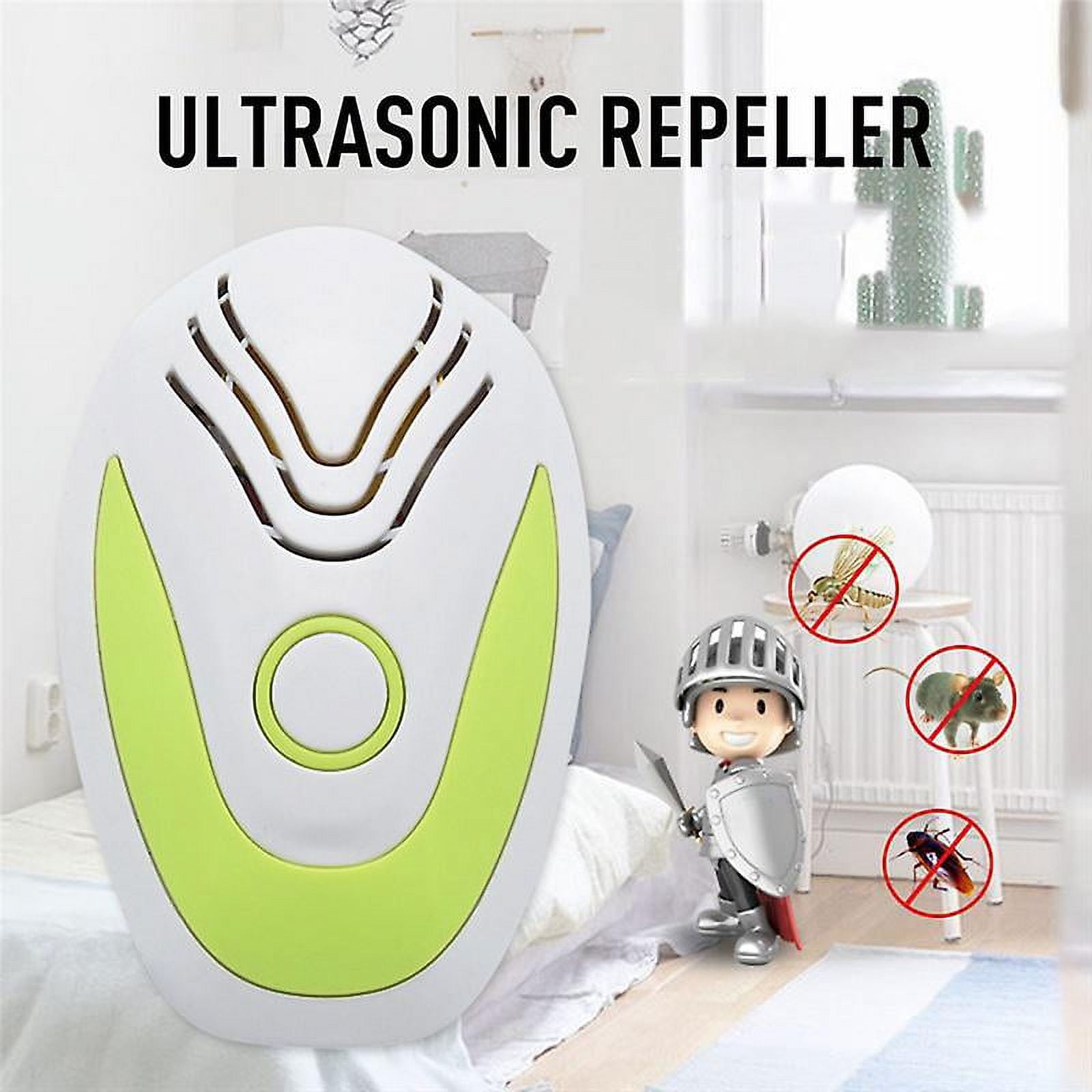 Repelente ultrasónico de plagas ecológico, paquete de 2, control de ...