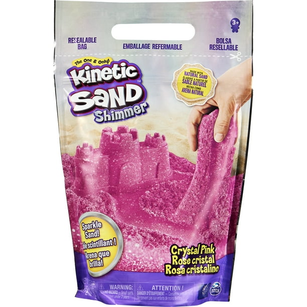 Kinetic Sand, Crystal Pink 2lb Bag of All-Natural Shimmering Play Sand ...