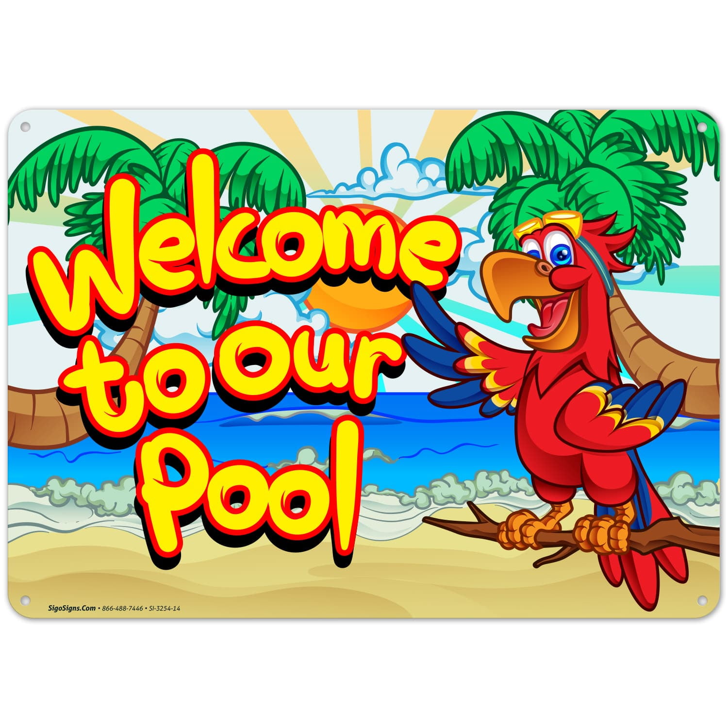 Welcome To Our Pool Sign, Outdoor Pool Decor Sign, - Walmart.com