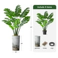 Artificial Monstera Tree with Planter, 65 Inch Fake Silk Fiddle Leaf ...