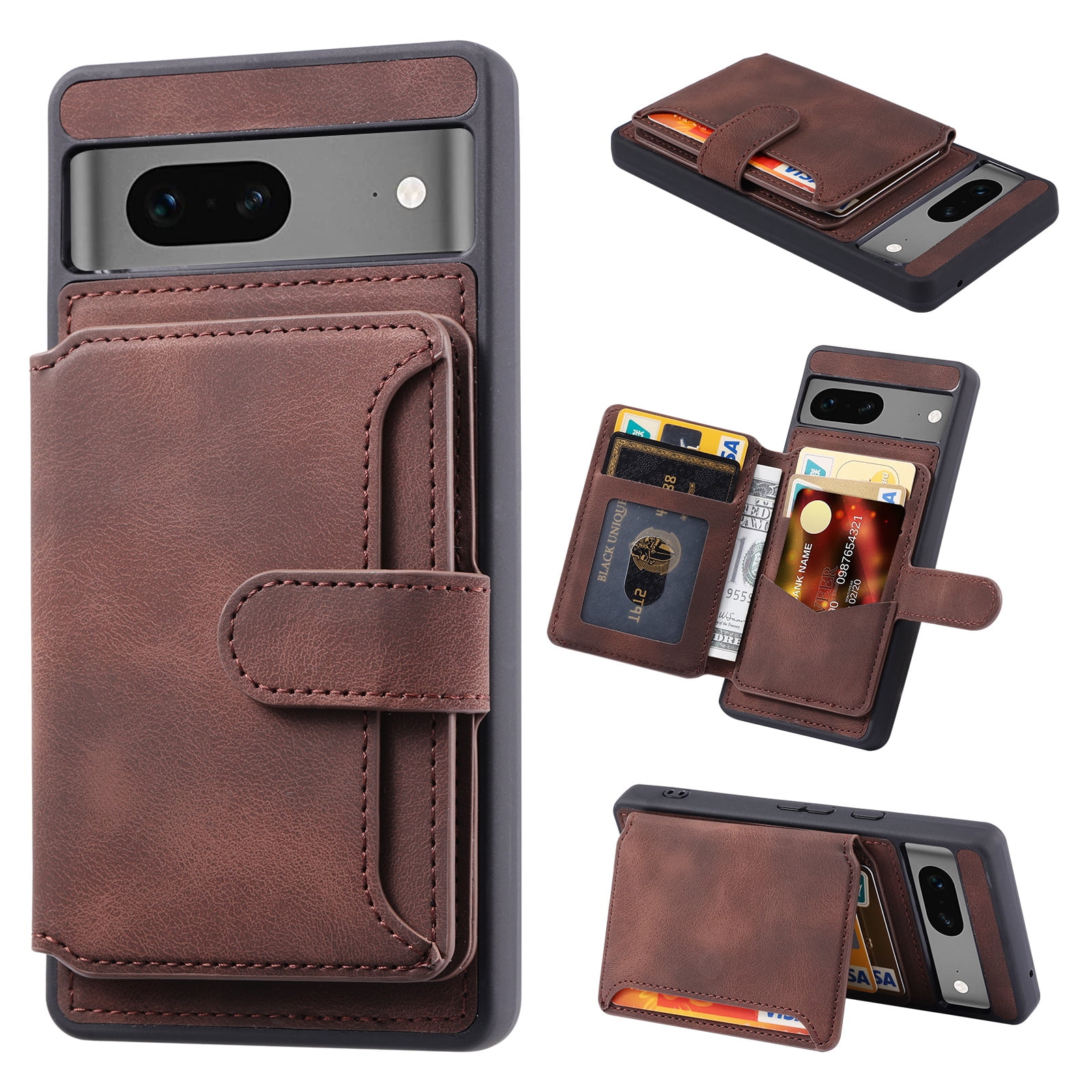 ELEHOLD Leather Case for Google Pixel 7A Wallet Card Holders Magnetic ...