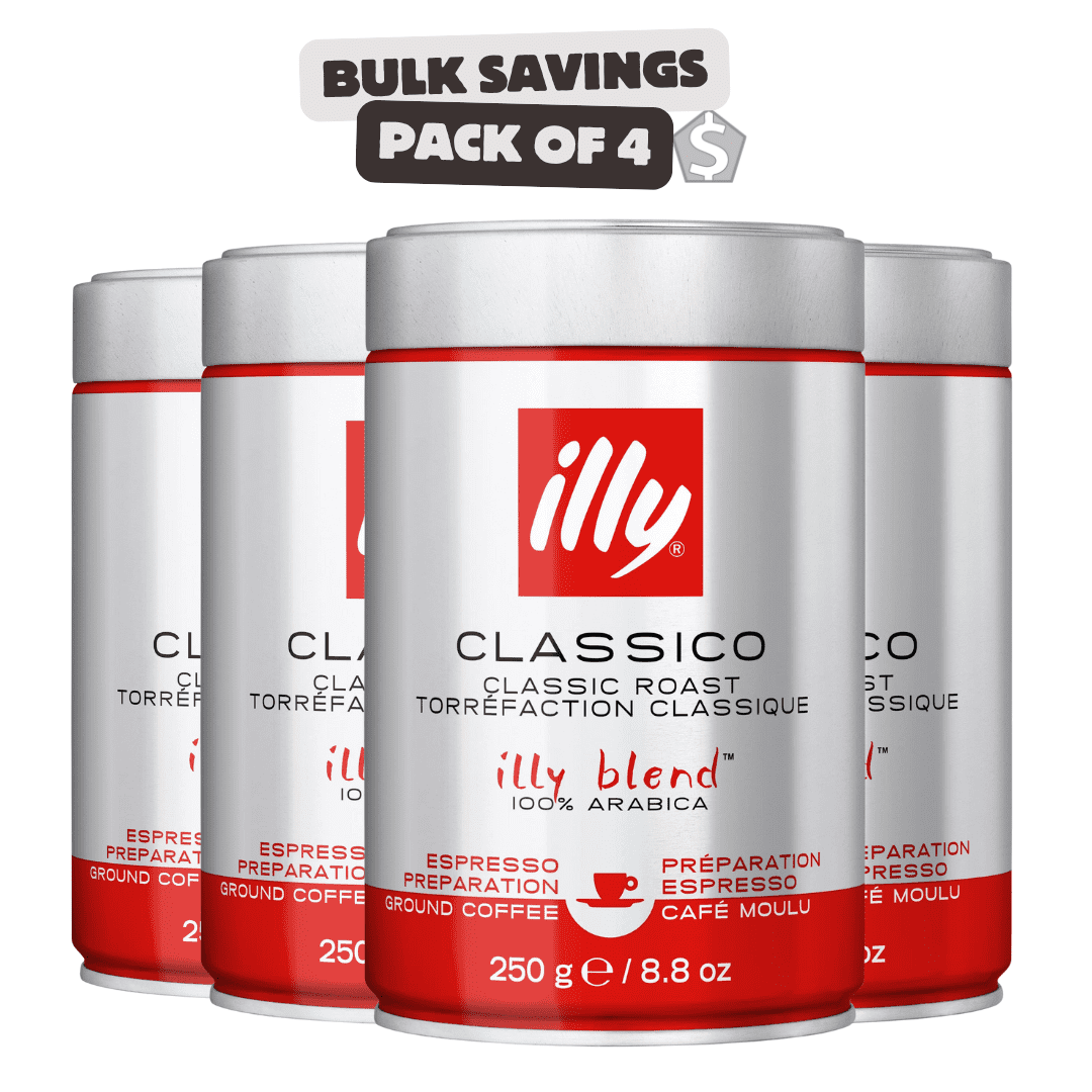 Pack of 4 - illy Ground Espresso Coffee - 100% Arabica – Classico ...