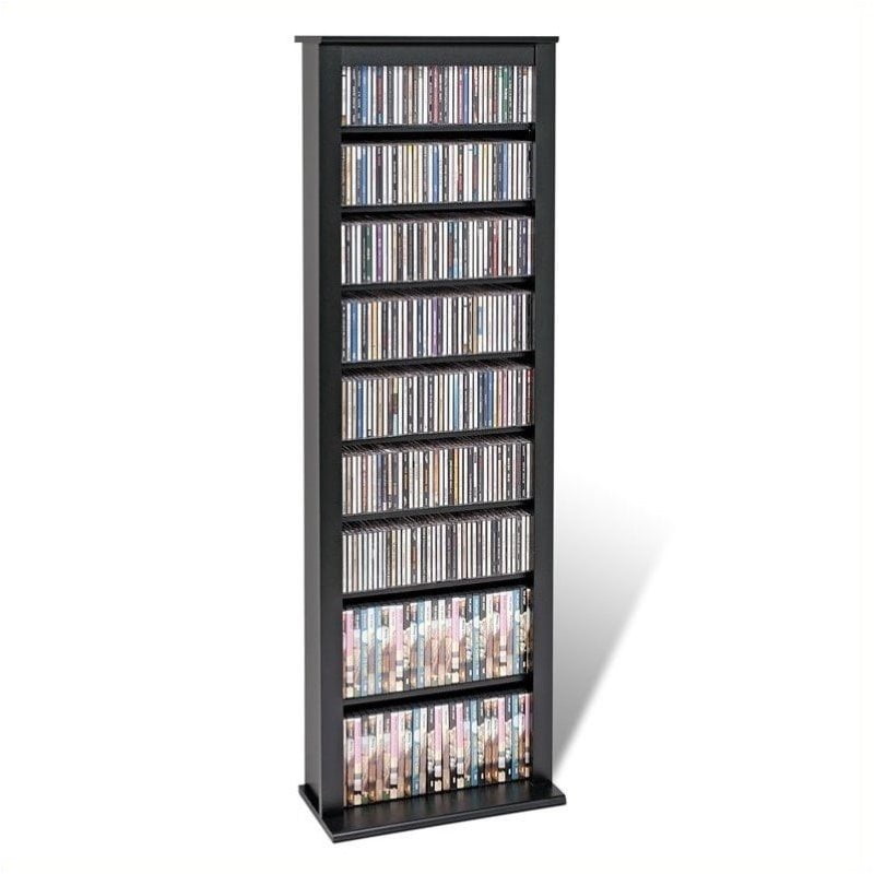Hawthorne Collections 64" Slim CD DVD Media Storage Tower in Black ...