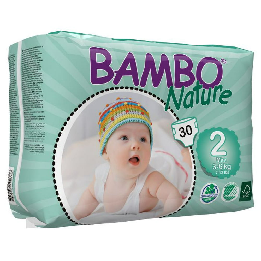 Bambo Nature Baby Diapers Classic, Size 2 (7-13 lbs), 30 Count ...