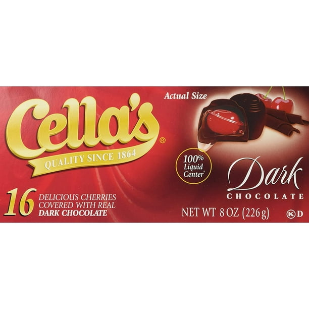 Cella's Dark Chocolate Covered Cherries, 16 Count (Pack of 1) - Walmart.com