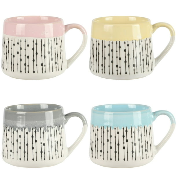 Gibson Home Morning Mist 15 OZ 4 Pack Belly Shaped Stoneware Mugs ...