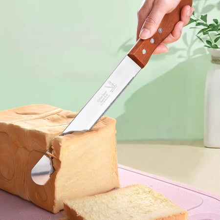 Bread Slicer Sawtooth Slicing Tool with Wooden Handle Wedding Party ...