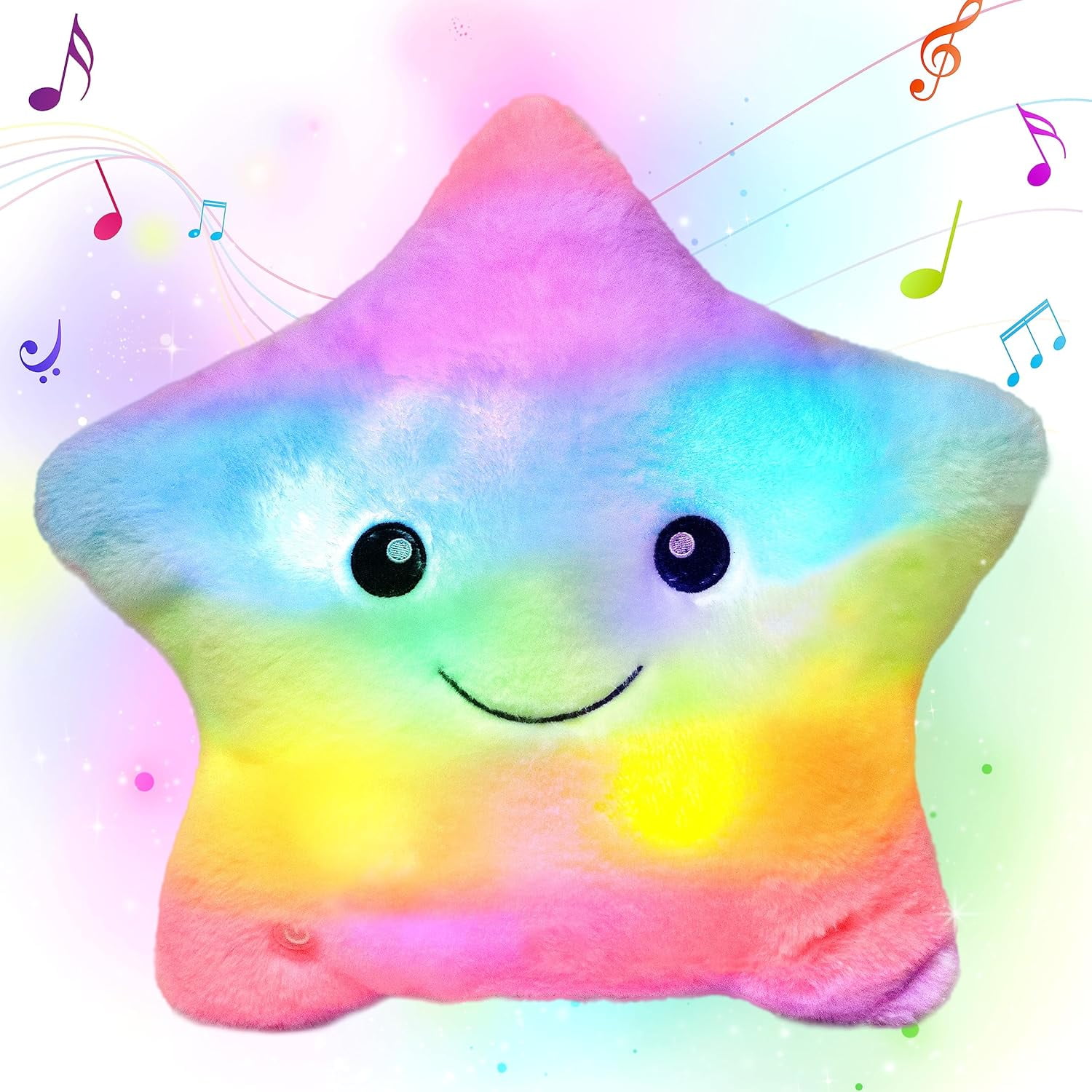 Click here for Flafree 13 Musical Rainbow Star Plush Pillow Glowi... prices