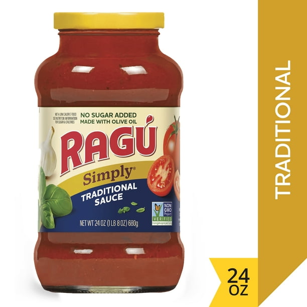Ragu Simply Traditional Pasta Sauce, Made with Olive Oil and Simply ...
