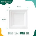 ECO SOUL 6 inch Square Paper Plates [100-Pack] | Compostable, Heavy ...