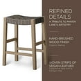 Maven Lane Emerson Natural Height Barstool, Weathered Grey Wood Finish ...