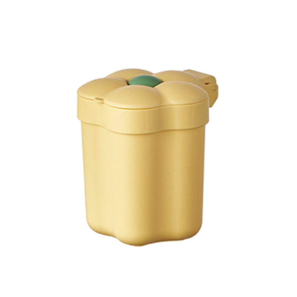 Mini Flower Trash Can with Lid,Small Can,Desk Can,Countertop Garbage ...