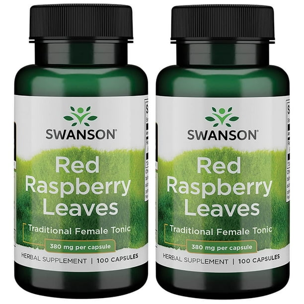 Swanson Red Raspberry Leaves 380 mg 100 Caps 2 Pack - Walmart.com