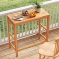 Acacia Wood Outdoor Folding Bar Table, Patio Rectangle Counter Height ...
