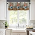 Red Orange Flower Kitchen Curtains Valances and Tiers Set of 3 ...
