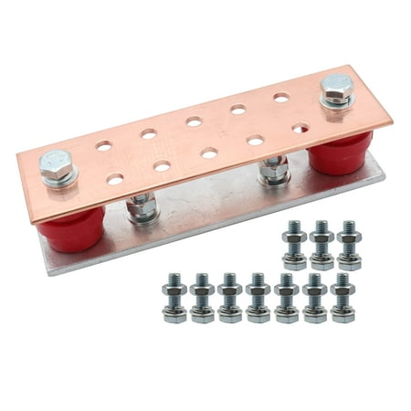 LBY .157" x 2.36" x 7.87" Copper Ground Bar Kit, with 10 Terminal ...