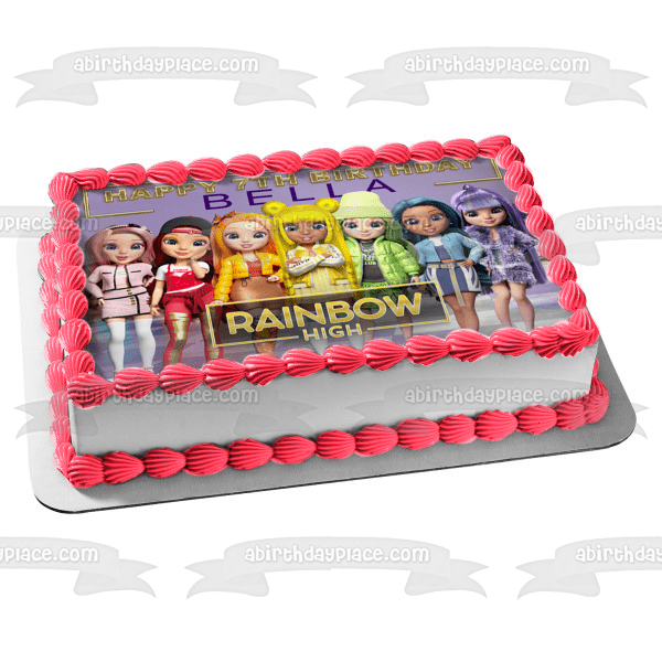 Rainbow High Ainsley Amaya Sunny Ruby and Bella Edible Cake Topper ...