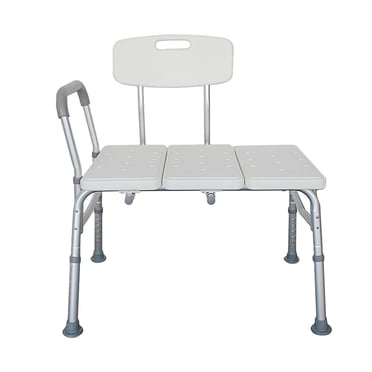 Equate Durable Transfer Bench with Back Rest, Shower Bench, Black ...