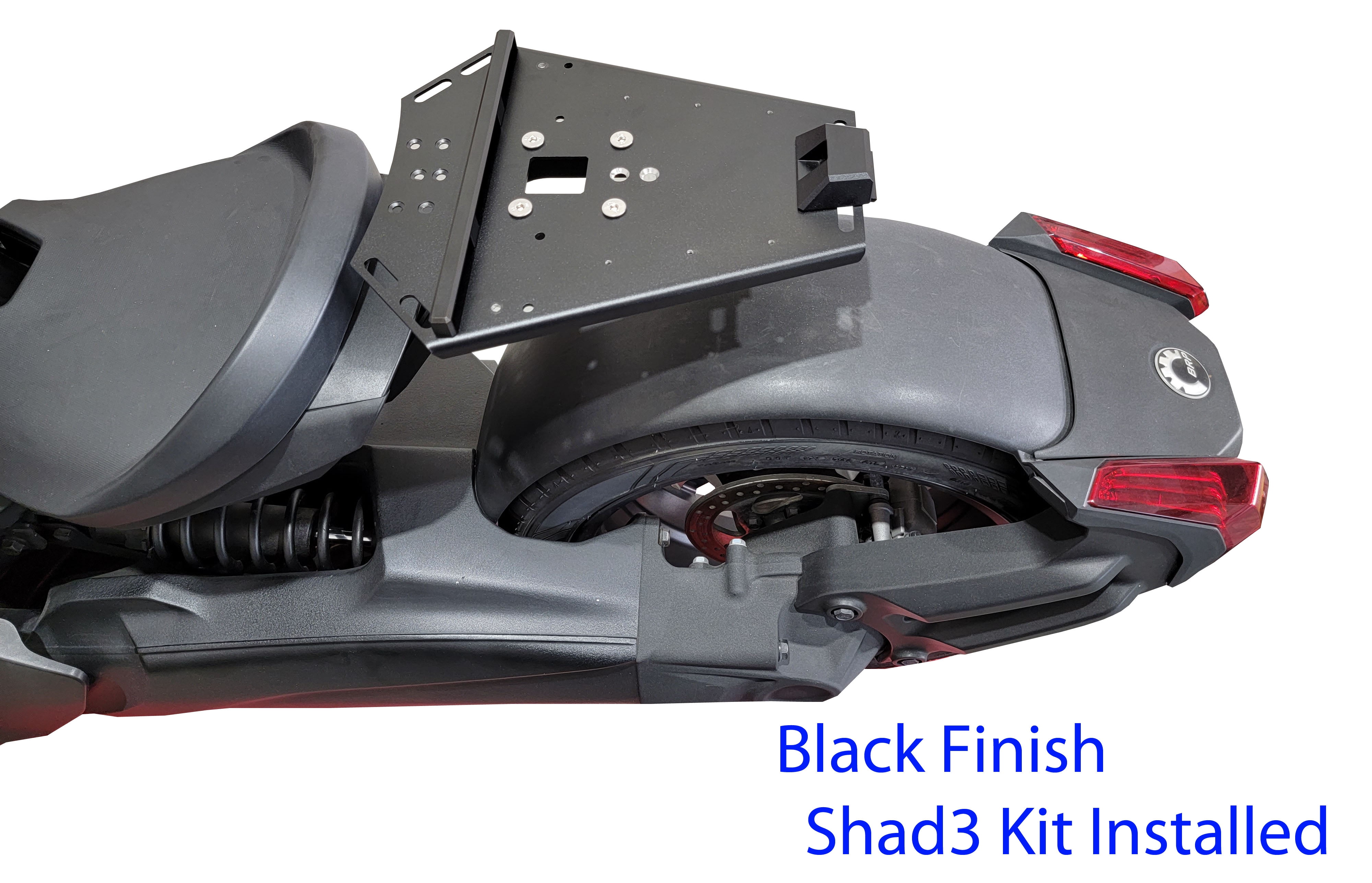 Can Am Ryker Luggage Rack Black Large Shad Cases Kit installed NO MAX ...