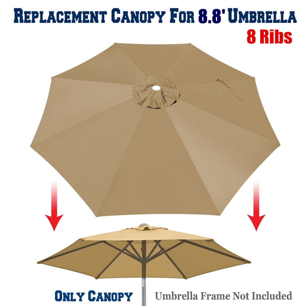 TOPCHANCES Patio Umbrella 8.8ft Replacement Canopy for 8 Ribs Outdoor ...