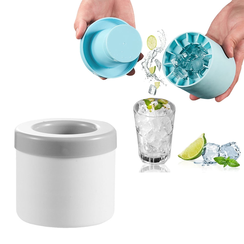 BIRLON Cylinder Ice Cube Mold, Food Grade Silicone, Round Ice Bucket ...