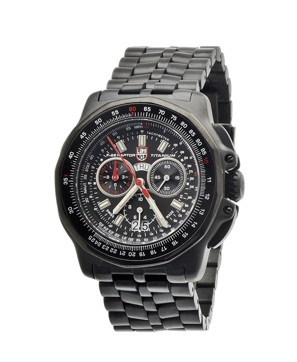 Luminox Men's Air F-22 Raptor 9270 Series, Grey Bracelet, Round Black ...