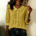 Button Down Shirts for Women 2026 Pan-collar Puree Loose Thin Blouse ...