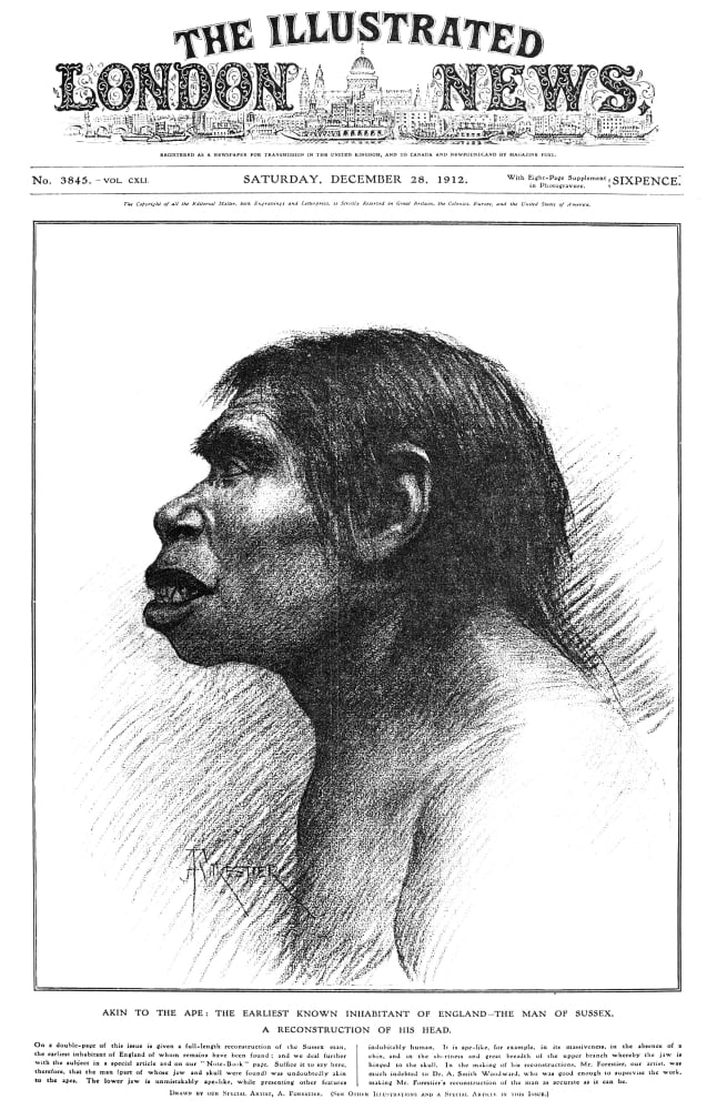 Prehistory Piltdown Man Na Reconstruction Of The Head Of The Piltdown ...